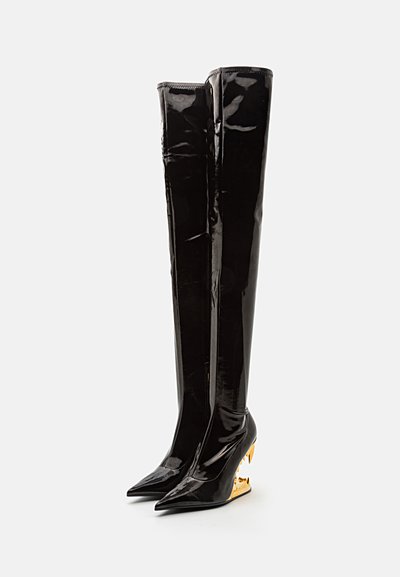 GCDS MORSO BOOTS - Botas de cuña - gold/negro - Zalando.es