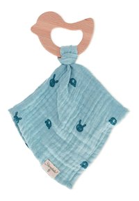 Sterntaler CUDDLE CLOTH WITH WOODEN TEETHING RING - Beißring - blau ...