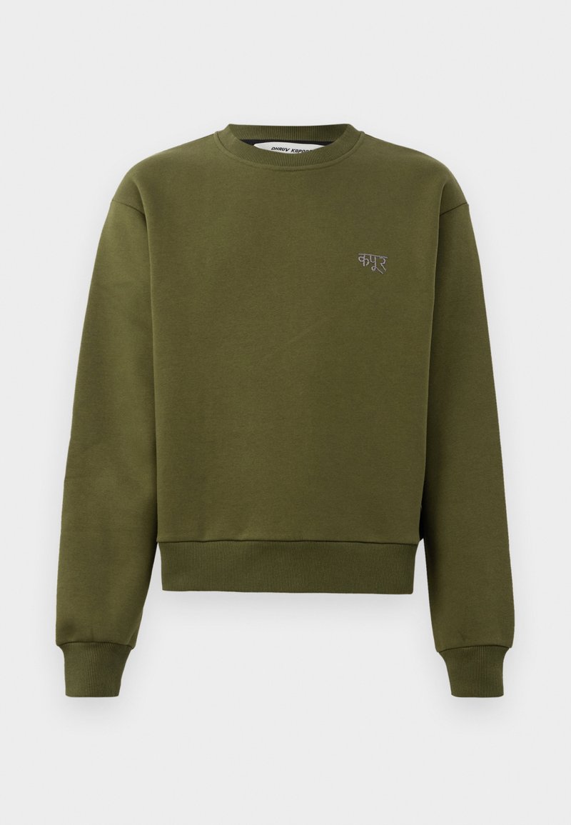 Dhruv Kapoor BRUSHED LOGO - Sweater - olive/donkergrijs - Zalando.nl