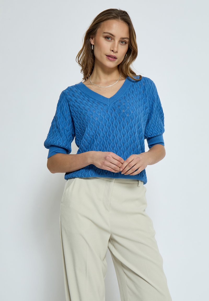 PEPPERCORN ROSALIA PUFF SLEEVE TEE - Pamata T-krekls - marina blue ...