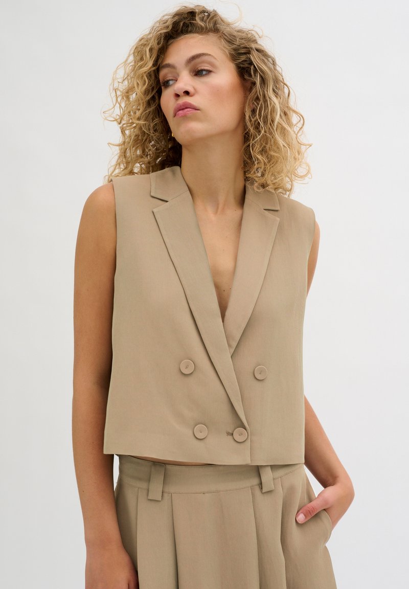 My Essential Wardrobe EMMYMW BOXY - Vest - silver sage/beige - Zalando.dk