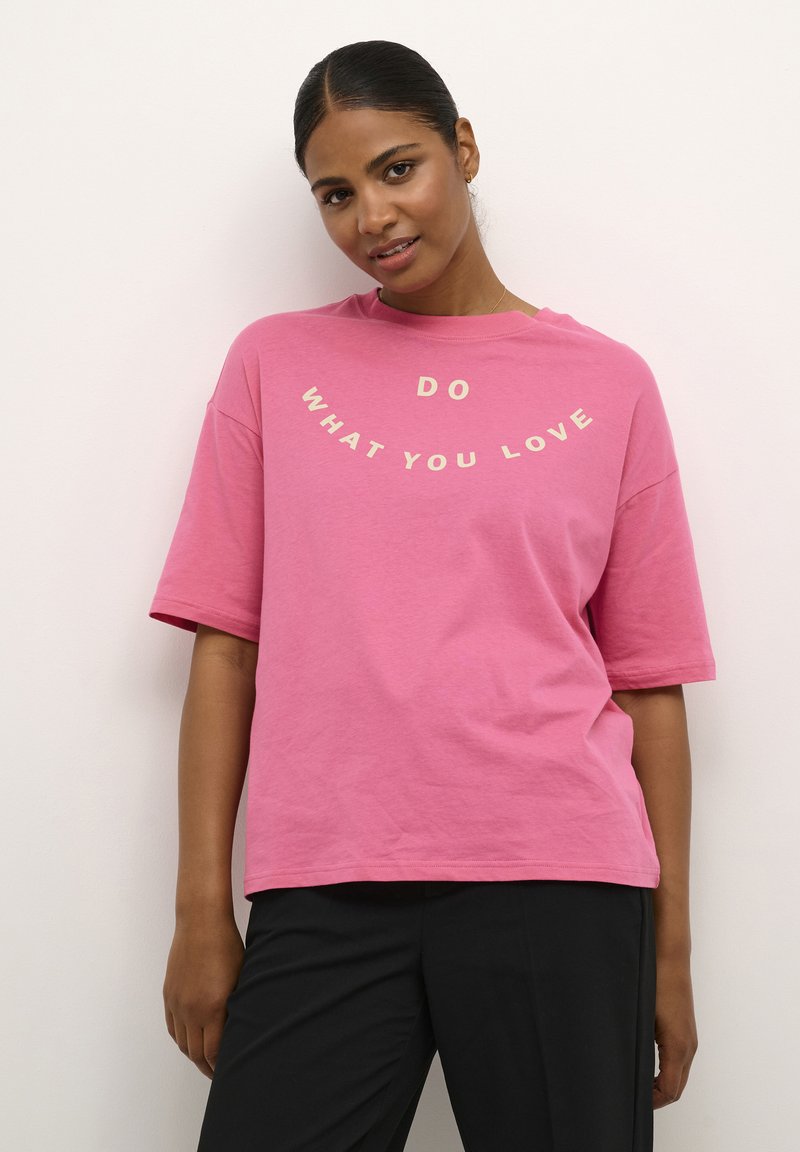Kaffe SONNA - Print T-shirt - shocking pink/pink - Zalando.ie
