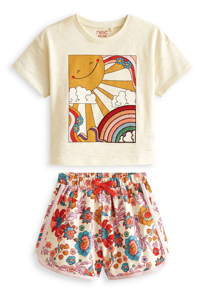 Next SHORT SLEEVE TOP AND SHORT SET - Shorts - cream red sunshine ...
