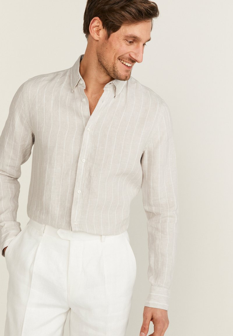 Bläck DANTE - Chemise - beige stripe/beige - ZALANDO.FR