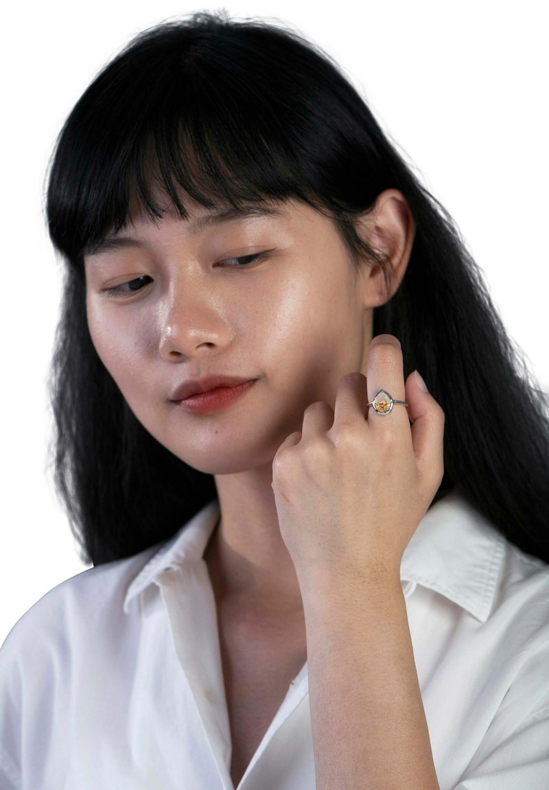 Astra POWER OF THE SUN - Ring - weißgold und champagner/white - Zalando.de