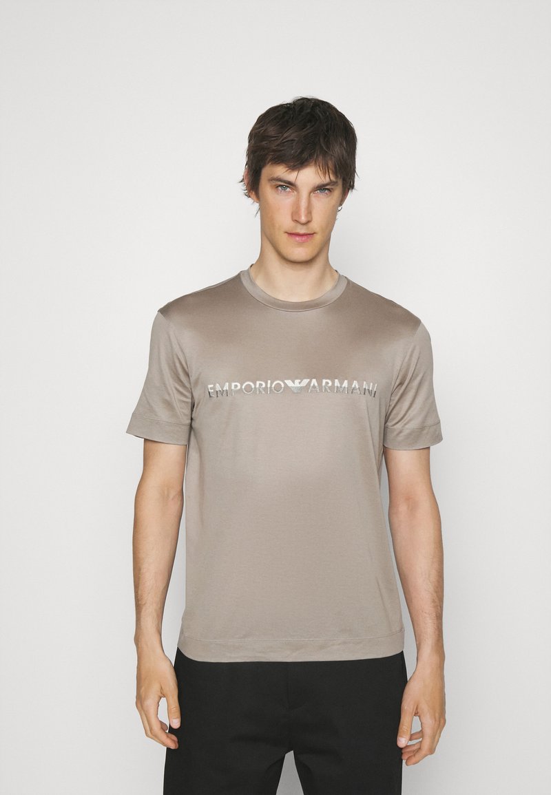 Emporio Armani T-Shirt print - greige/taupe - Zalando.de