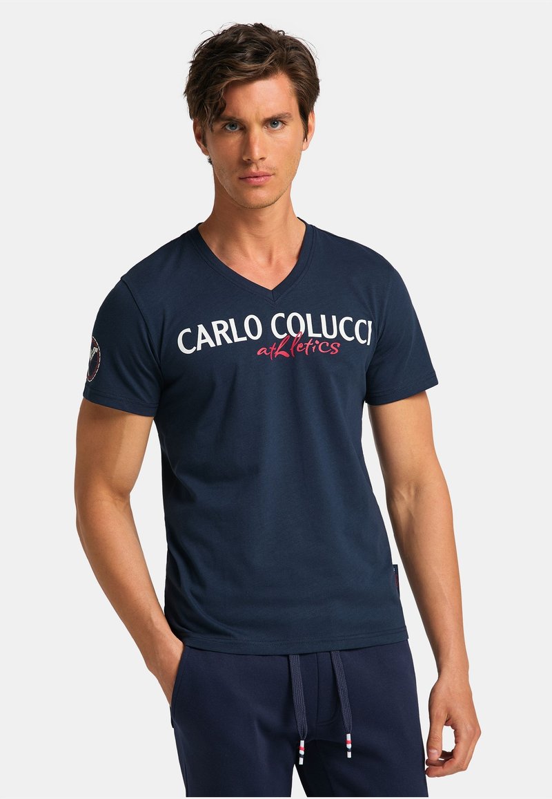Carlo Colucci ATLETICO CONTE - T-Shirt print - blau/dunkelblau - Zalando.at