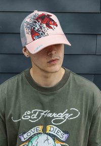 Ed Hardy KOI FISHING TWILL FRONT - Cap - dusty pink grey/pink - Zalando.at
