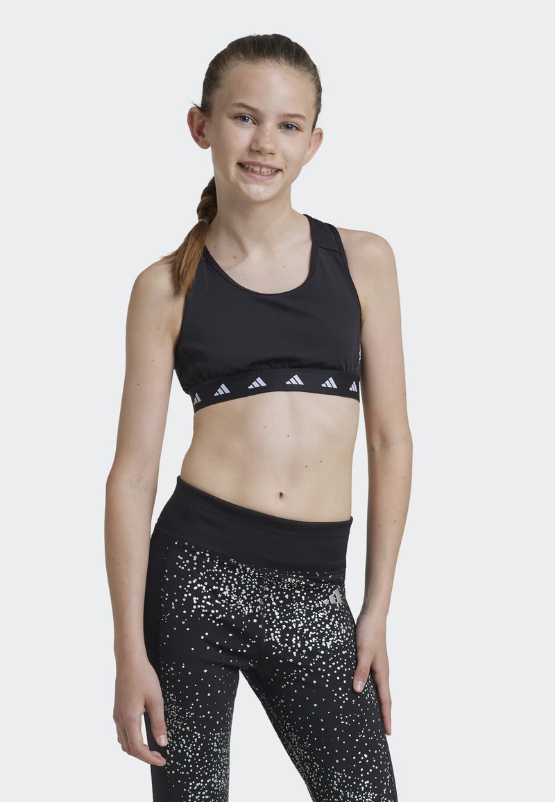 adidas Performance POWER TF BRA JUNIOR - Sports bra - black/white/black ...