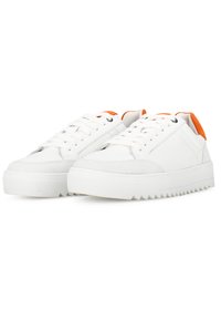 PS POELMAN MIKE - Sneaker low - white with orange combination/weiß ...