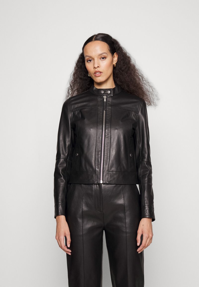 Marella ODINO - Leather jacket - black - Zalando.ie