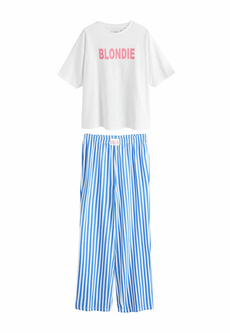 Next SET - Yöasusetti - white blue stripe/valkoinen - Zalando.fi