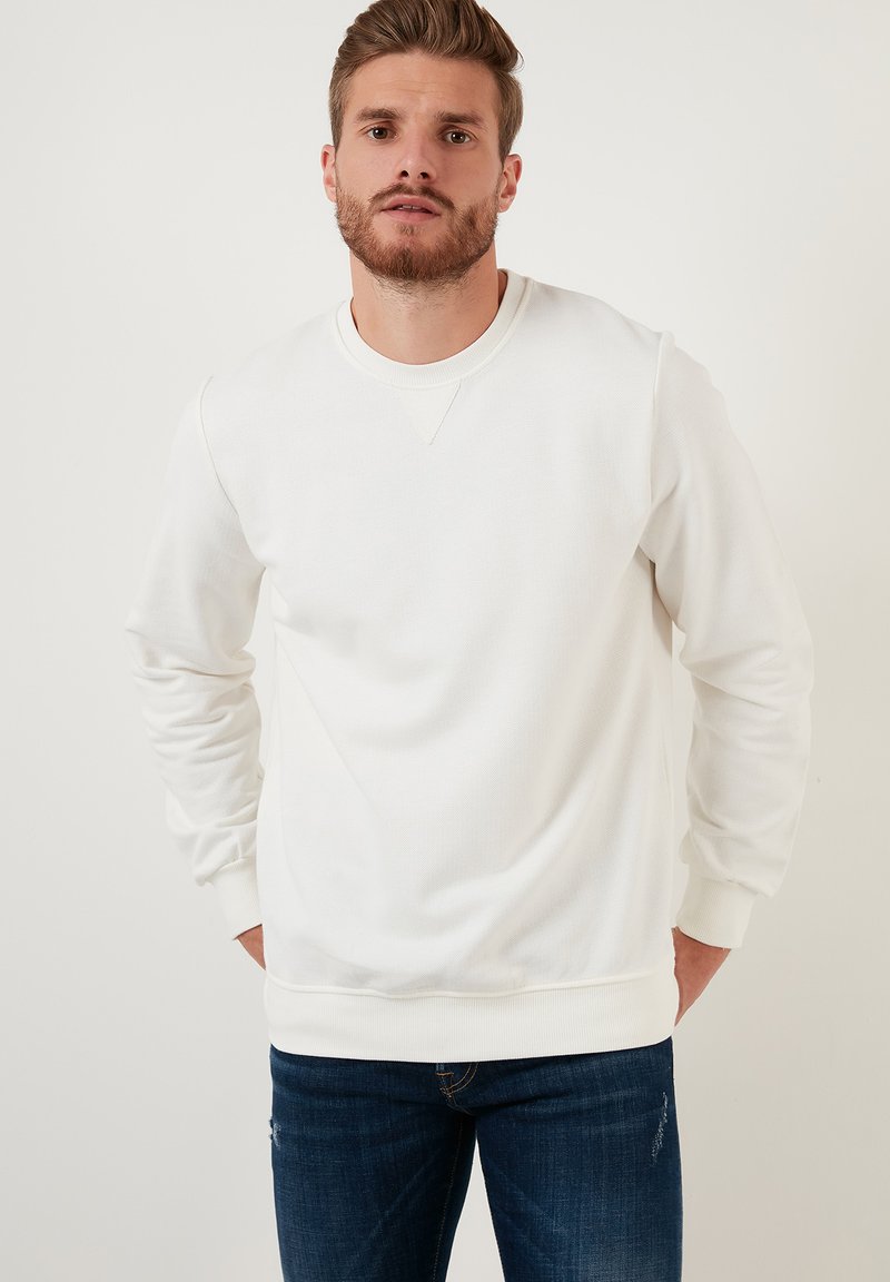 Buratti CREW NECK BASIC - Sweatshirt - ecru/blanc - ZALANDO.FR