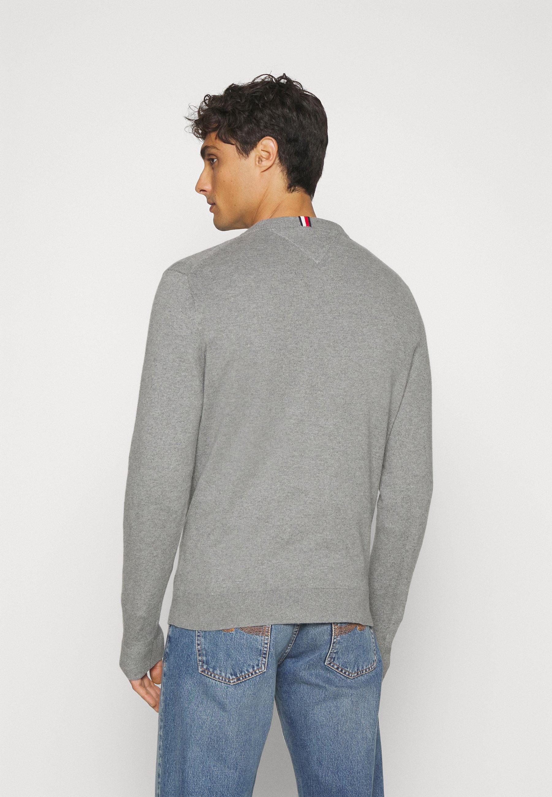 Tommy Hilfiger V NECK Strickpullover medium grey heather grau meliert Zalando