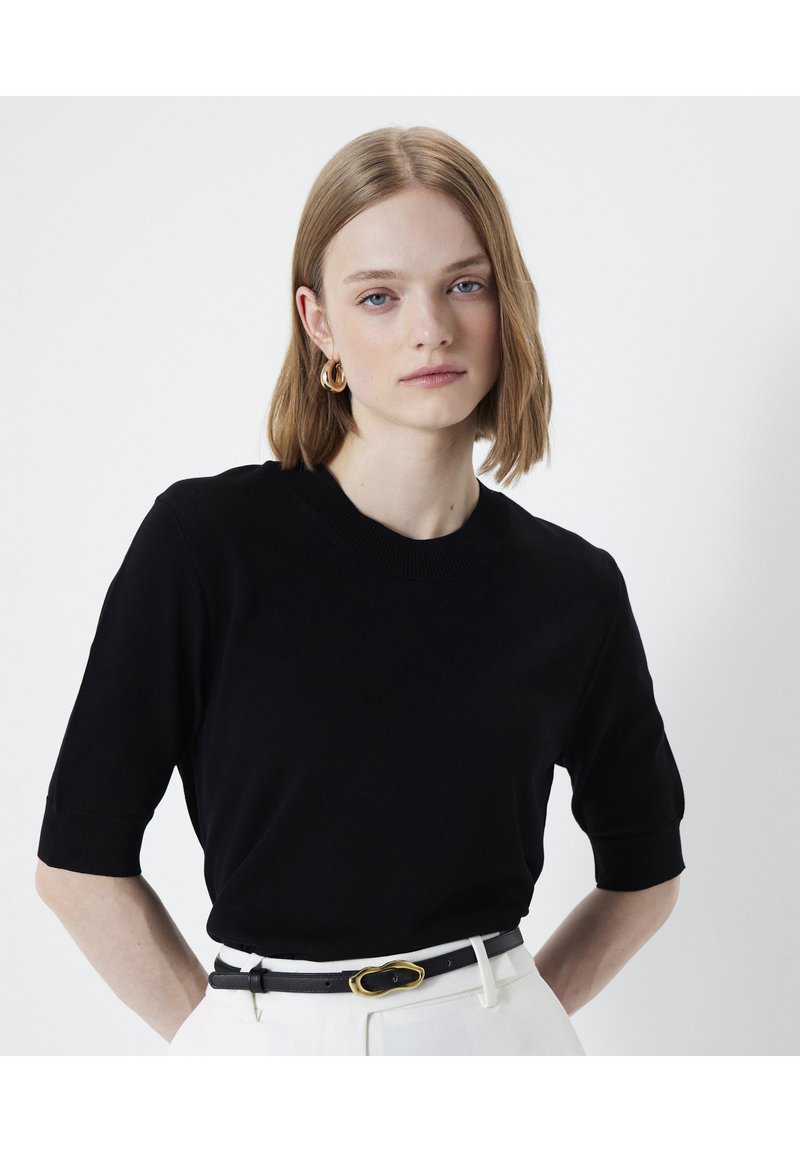 Ipekyol REGULAR FIT - T-Shirt basic - black/schwarz - Zalando