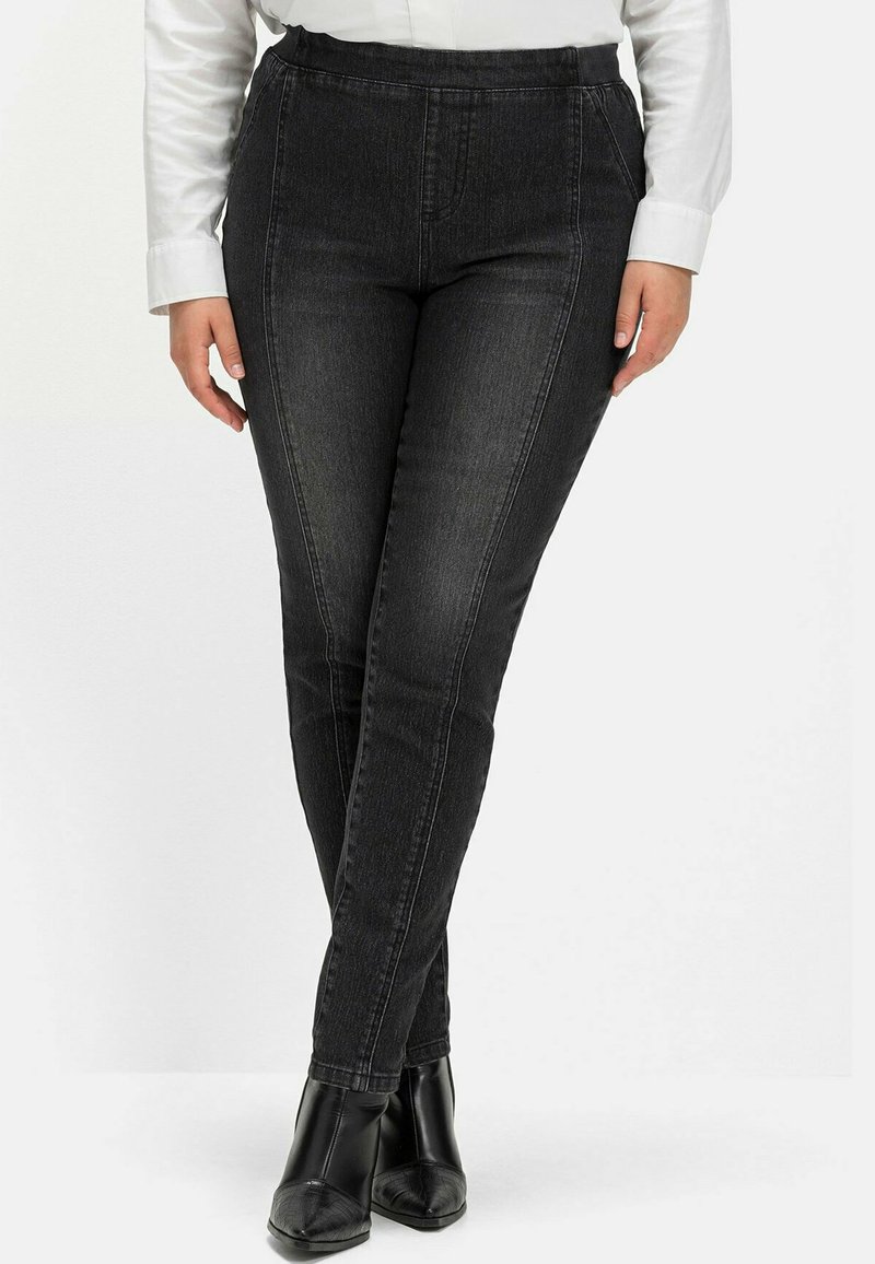Sheego Jean slim - black denim/denim noir - ZALANDO