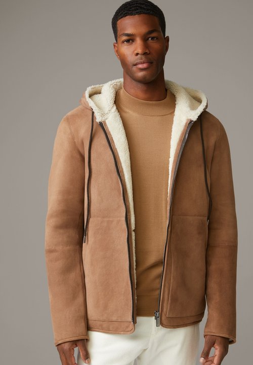 BOSS MAHDI - Lederjacke - medium beige/beige - Zalando.ch