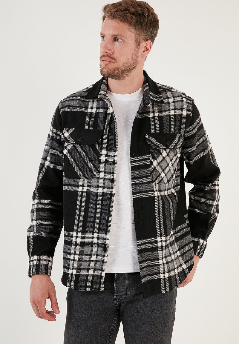 Buratti REGULAR FIT - Overhemd - black white/zwart - Zalando.be