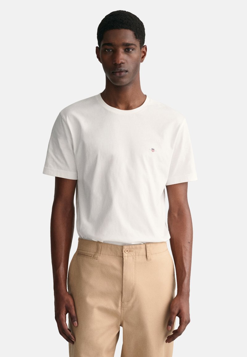 GANT REG SHIELD SS - T-shirt med print - white/vit - Zalando.se