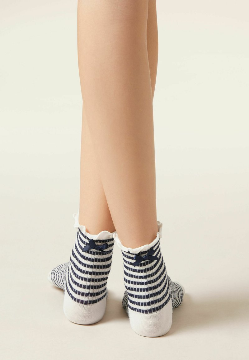 Calzedonia STRIPES BOW - Socks - blue - Zalando