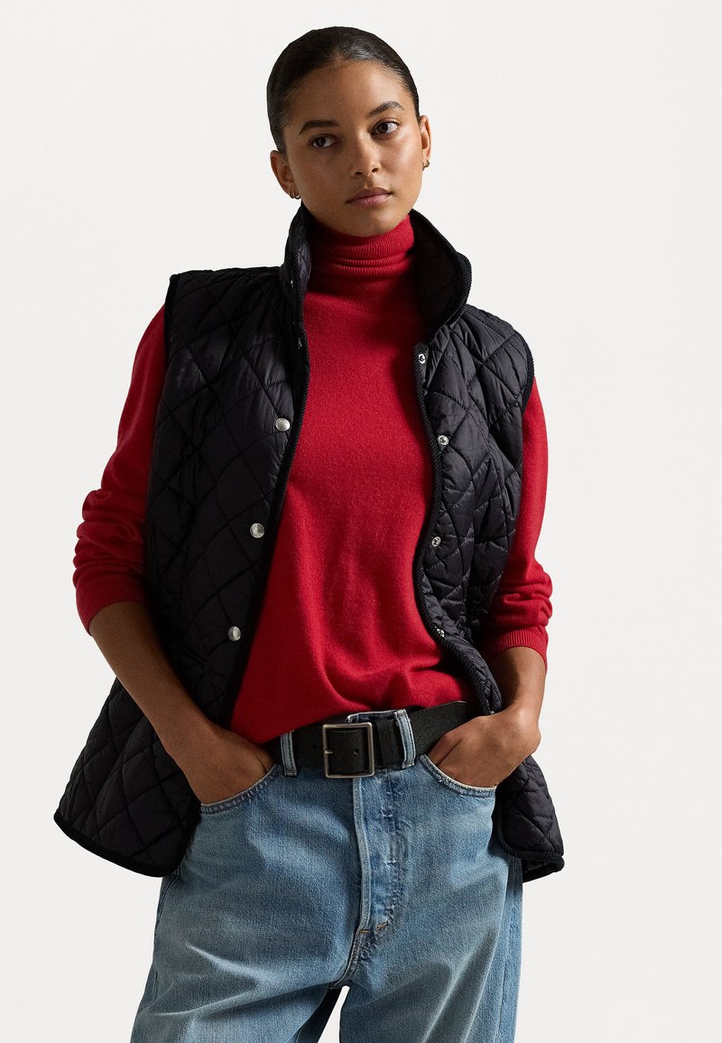 Polo Ralph Lauren CORDUROY TRIM QUILTED VEST - Veste - black/melns ...