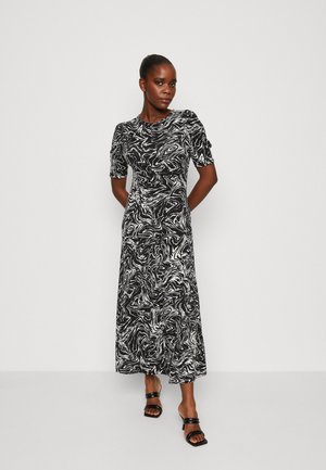 Lauren Ralph Lauren MUNZIE ELBOW SLEEVE DAY DRESS - Vestito di maglina - navy/burgundy multi/blu ...