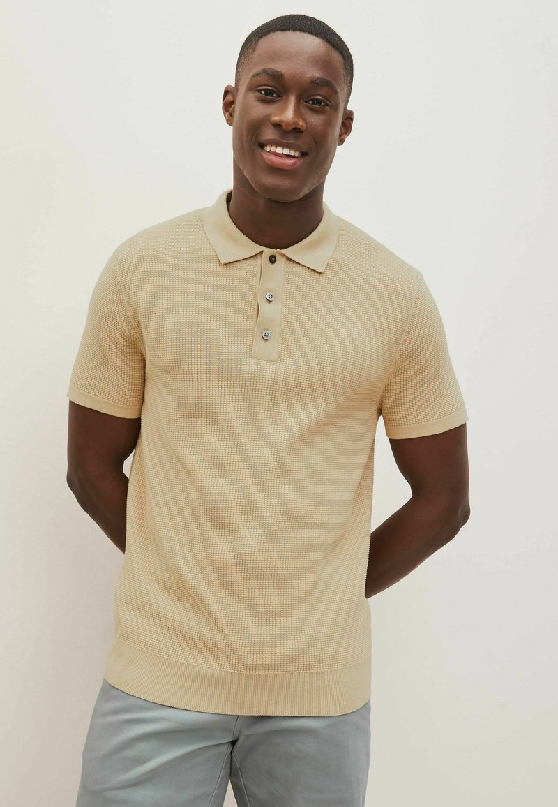 Next TEXTURED KNITTED POLO SHIRT - Poloshirt - neutral/beige - Zalando.de