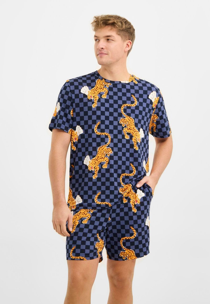 Chelsea Peers LEOPARD CHEF PRINT - Conjunto de pijama - dark blue/azul ...