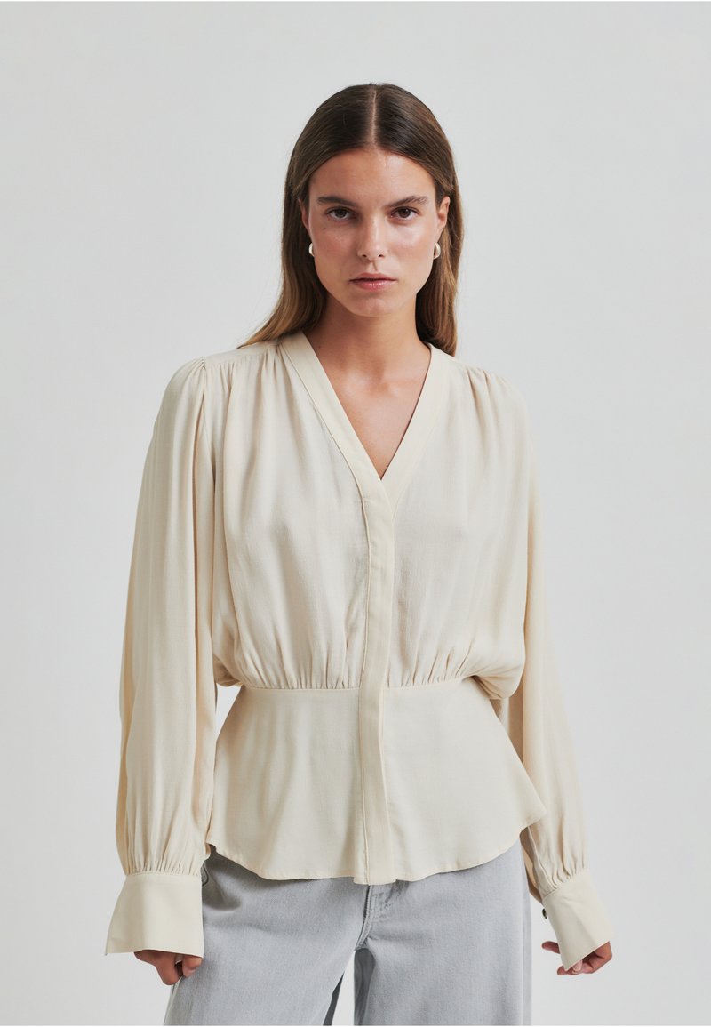Second Female ELVAS - Bluse - cream/beige - Zalando.dk