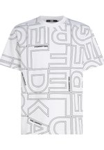 KARL LAGERFELD SQUARE ALLOVER PRINT - Nyomott mintás póló - white black ...