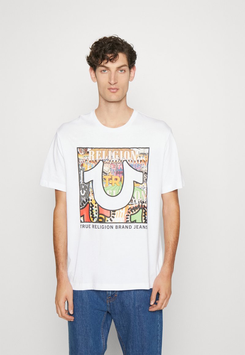 True Religion RELAXED LAYERED ART TEE - T-Shirt print - optic white ...