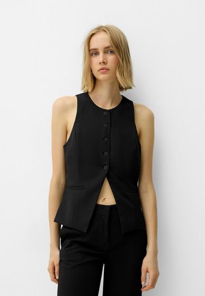 Next SQUARE NECK REGULAR FIT - Weste - black/schwarz - Zalando.ch