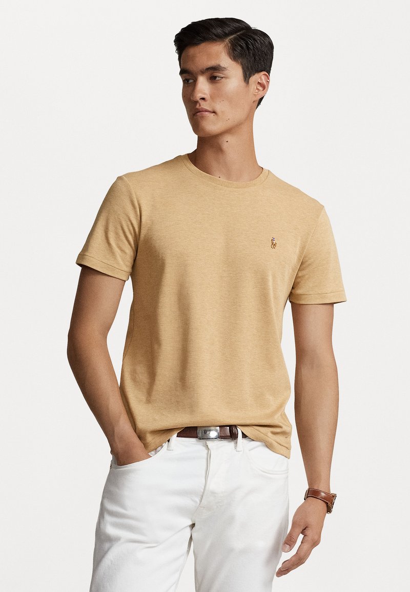 Polo Ralph Lauren CUSTOM SLIM FIT SOFT COTTON T-SHIRT - T-shirts - classic camel heather/kamel ...