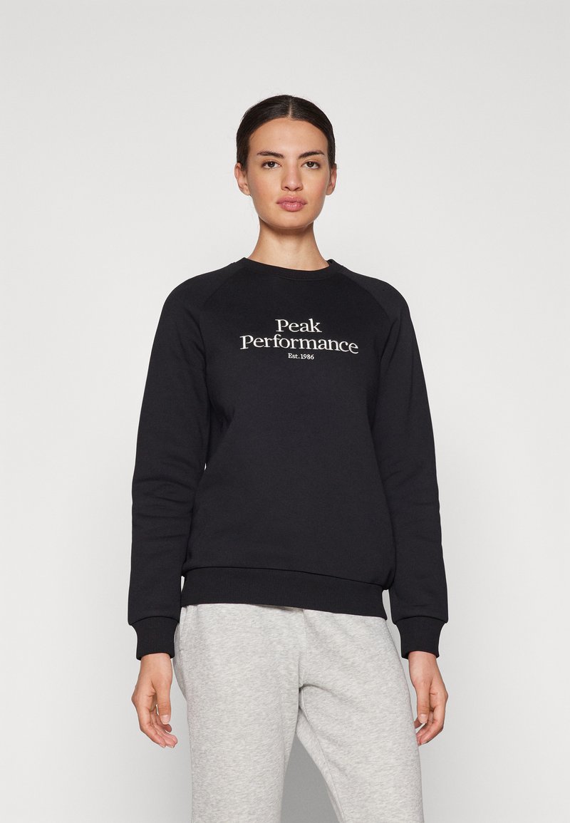 Peak Performance ORIGINAL CREW - Sweatshirt - black/offwhite/svart ...