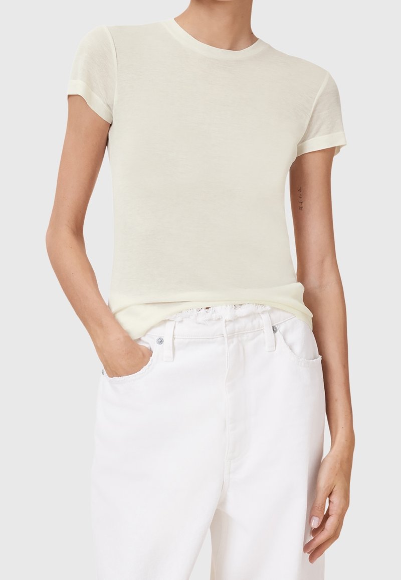 AllSaints Basic T-shirt - off-white - (Pre-owned) - Zalando