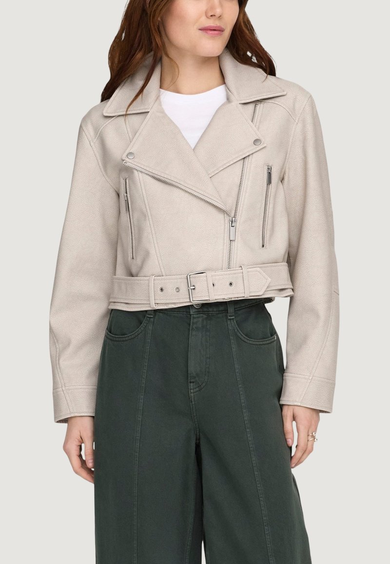 ONLY ONLPAULINE CC OTW - Faux leather jacket - beige - Zalando.co.uk