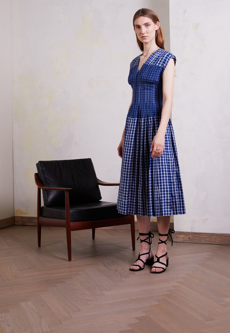 Tory Burch PLAID CLAIRE DRESS - Cocktail dress / Party dress - blue ...