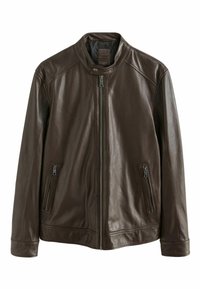 Next SIGNATURE RACER - REGULAR FIT - Leather jacket - brown - Zalando