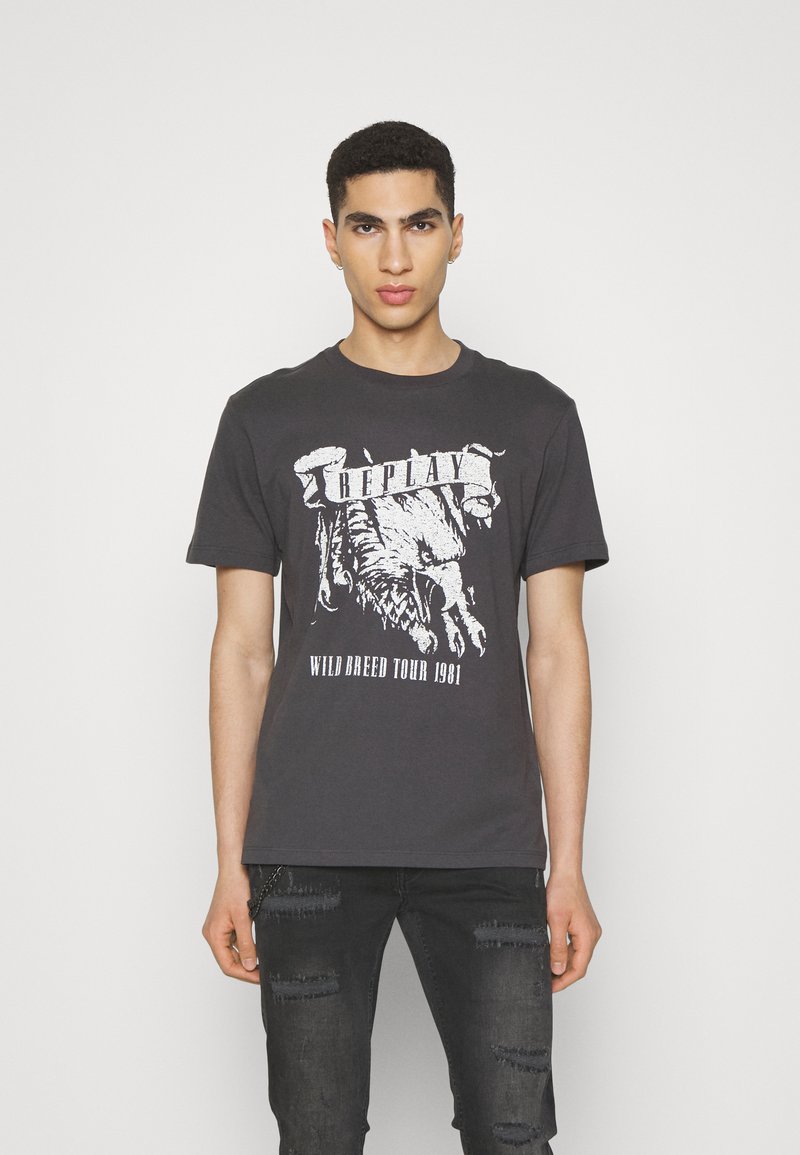 Replay T-Shirt print - nearly black/schwarz - Zalando.at