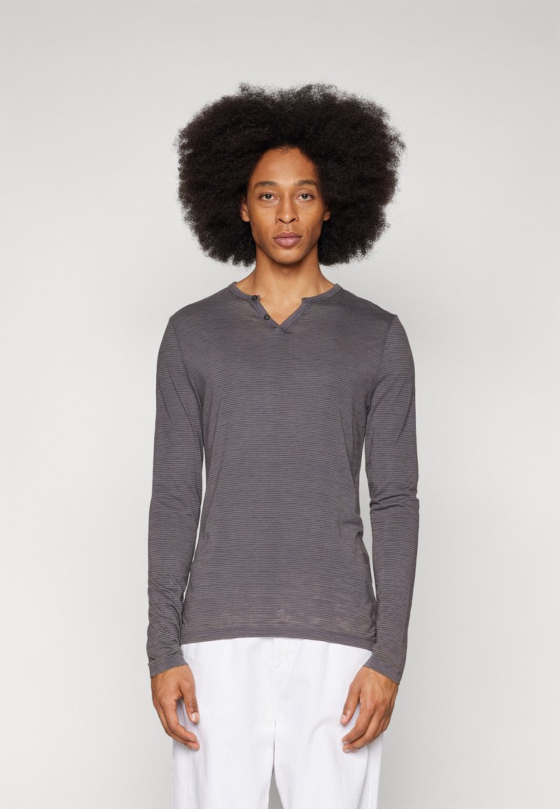 Pier One Long sleeved top - dark grey/mottled dark grey - Zalando.ie