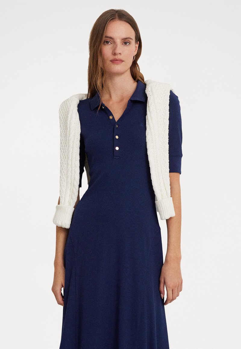 Lauren Ralph Lauren Petite COTTON BLEND POLO DRESS - Jersey dress - refined navy/blue - Zalando