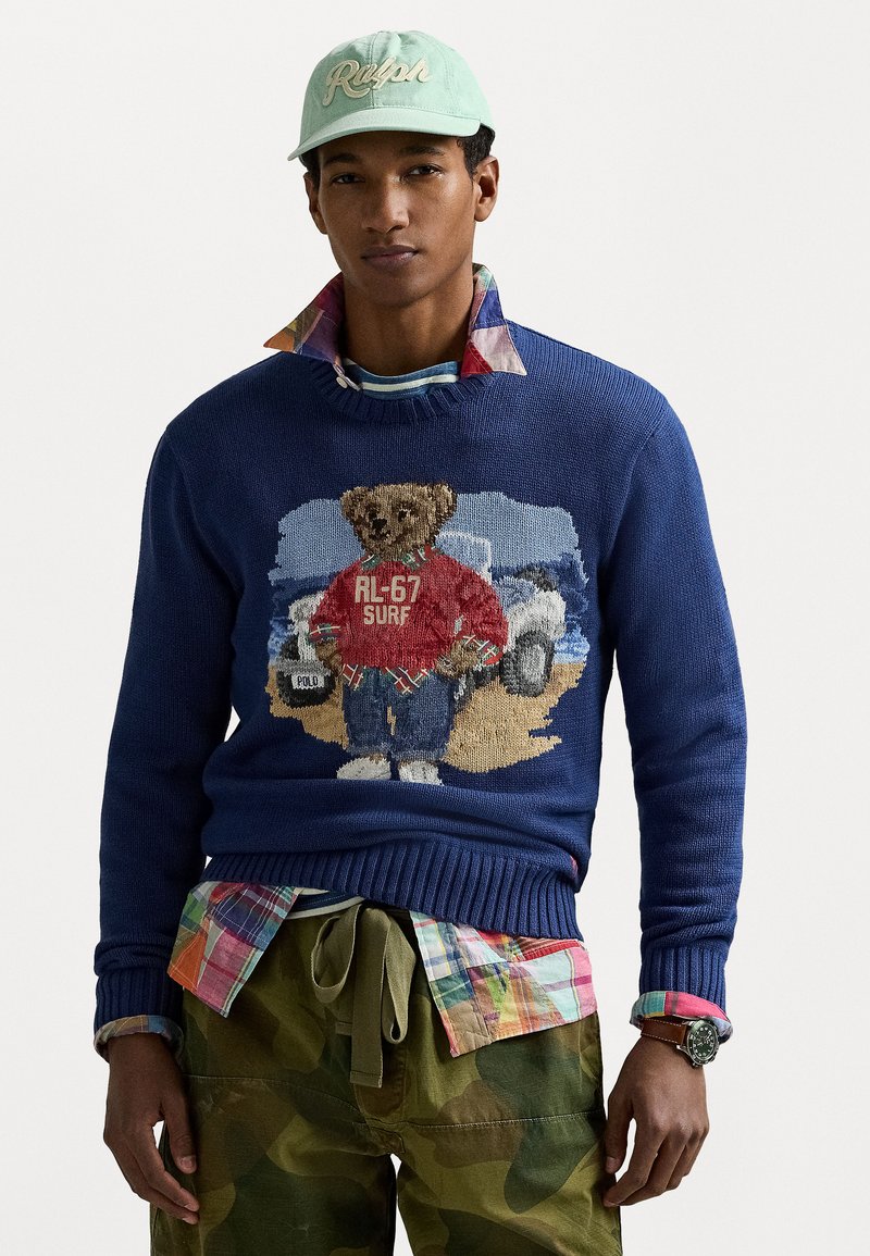 Polo Ralph Lauren POLO BEAR COTTON SWEATER - Jumper - light navy/dark blue - Zalando.ie