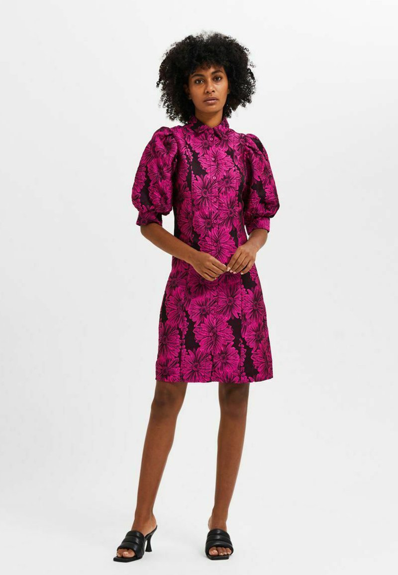 Selected Femme SLFLUNA SULLA - Vestido camisero - very berry/arándano ...