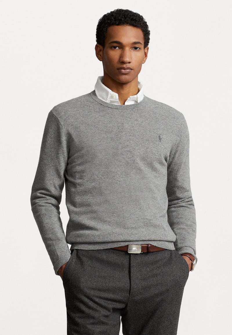 Polo Ralph Lauren LONG SLEEVE - Jumper - fawn grey heather/grey ...