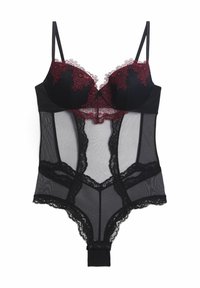 Yamamay IMBOTTITO - Body / Bodystocking - black red floral/sort ...