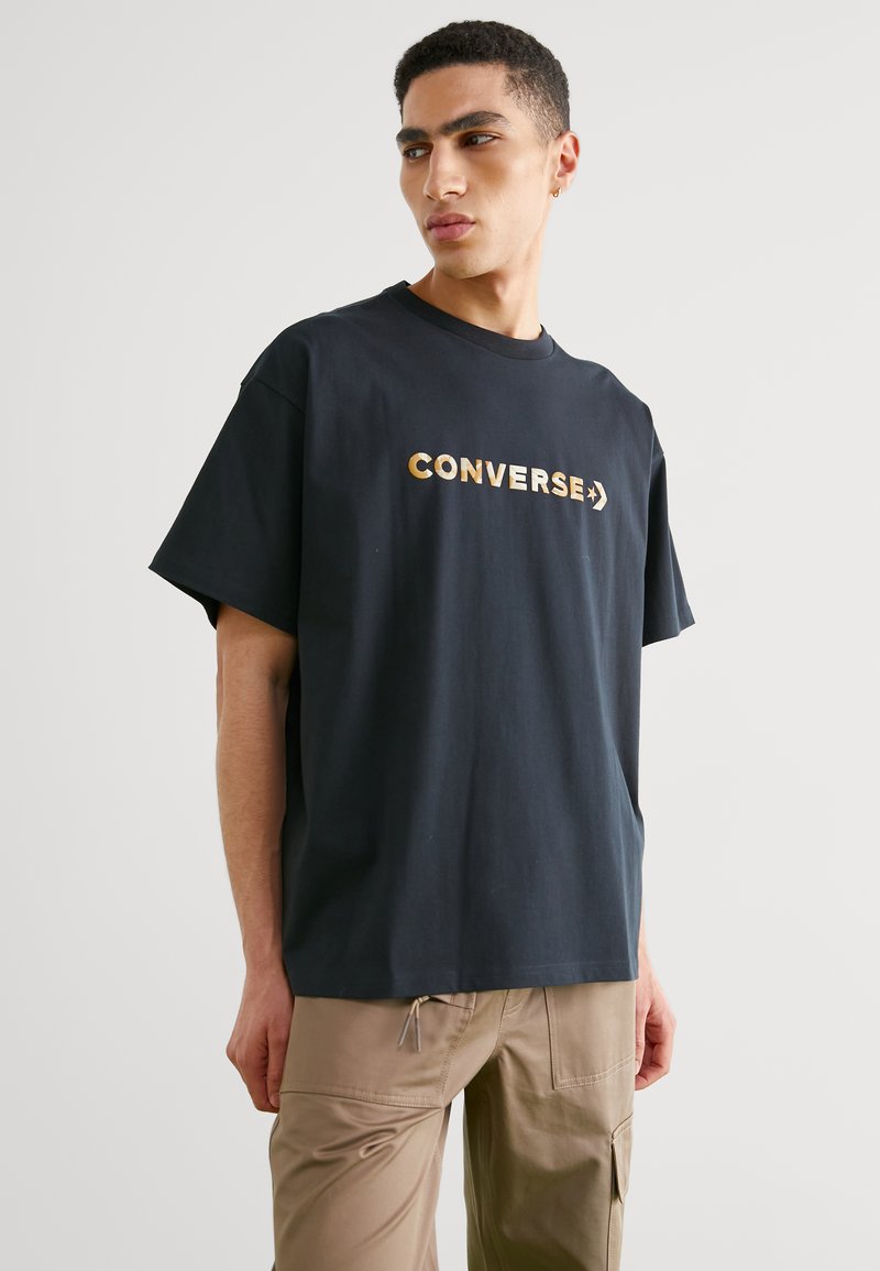 Converse BRUSH STROKE TEE - Print T-shirt - black - Zalando.ie