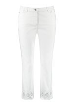 Samoon FLARED JEANS WITH EMBROIDERY - Pantaloni - white/bianco - Zalando.it