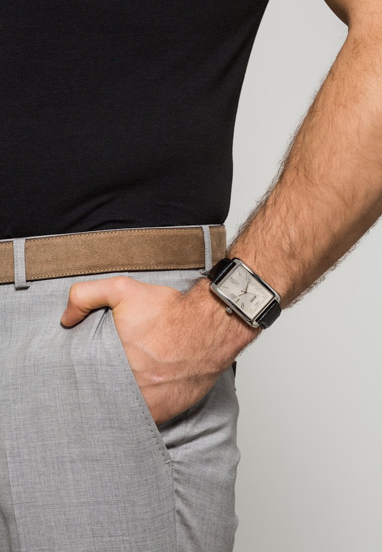 BOSS AMBASSADOR RECTANGULAR - Watch - schwarz/silberfarben/black ...