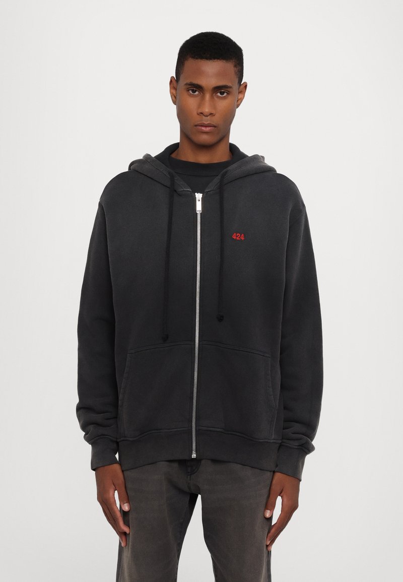 424 ZIP UP HOODIE - Zip-up sweatshirt - black - Zalando.co.uk