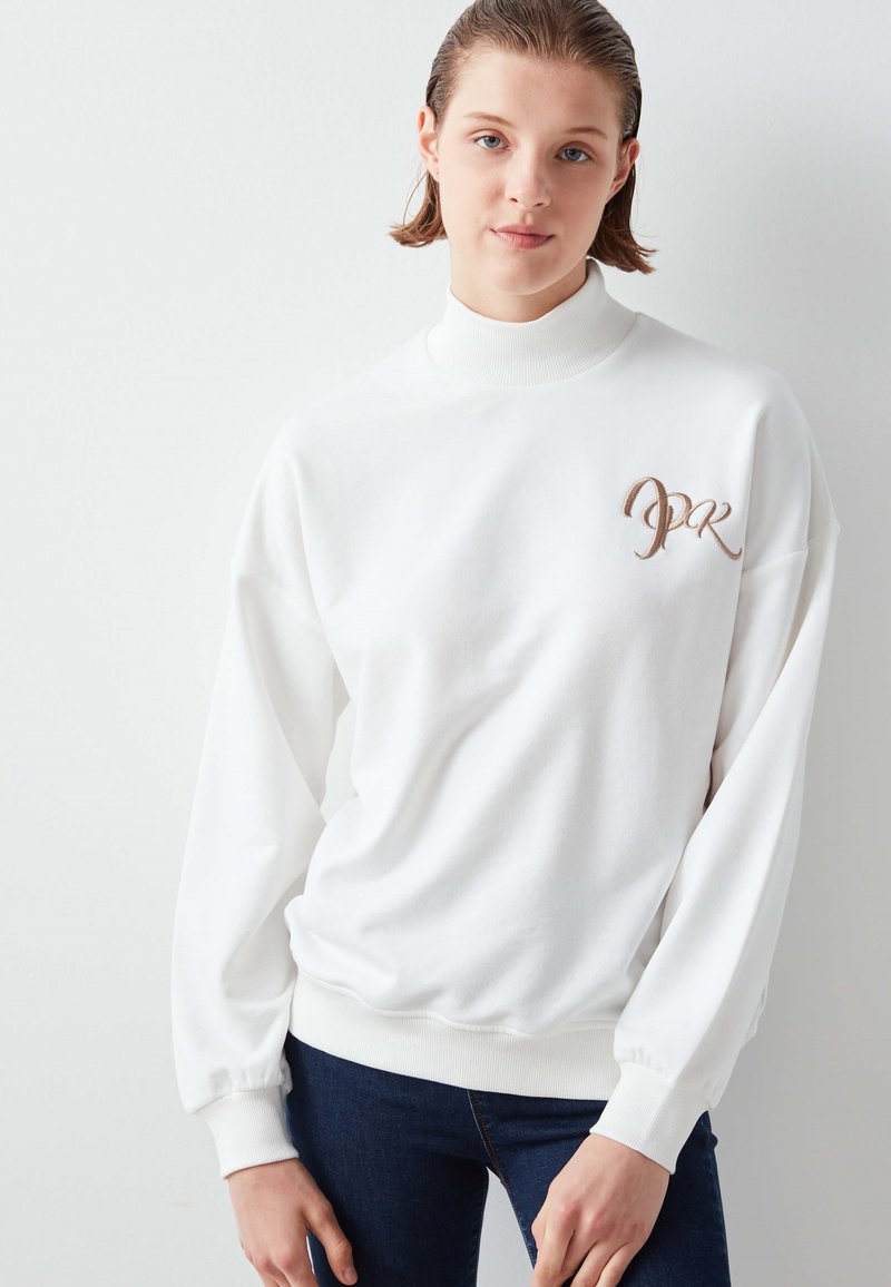 Ipekyol HIGH COLLAR - Sweatshirt - cream/white - Zalando.de